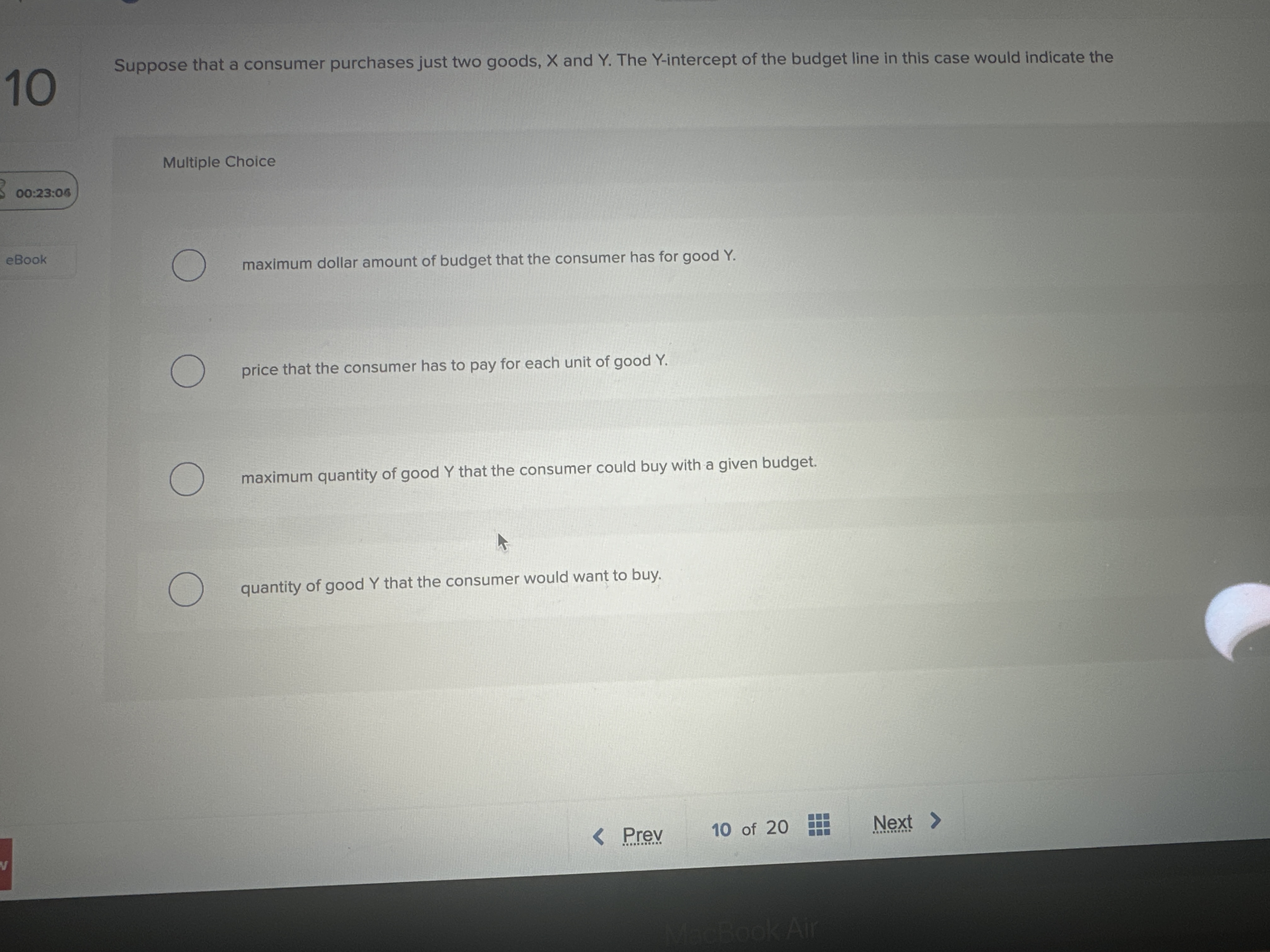 Solved 10Suppose that a consumer purchases just two goods, x | Chegg.com