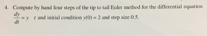 Solved Compute by hand four steps of the tip to tail Euler | Chegg.com