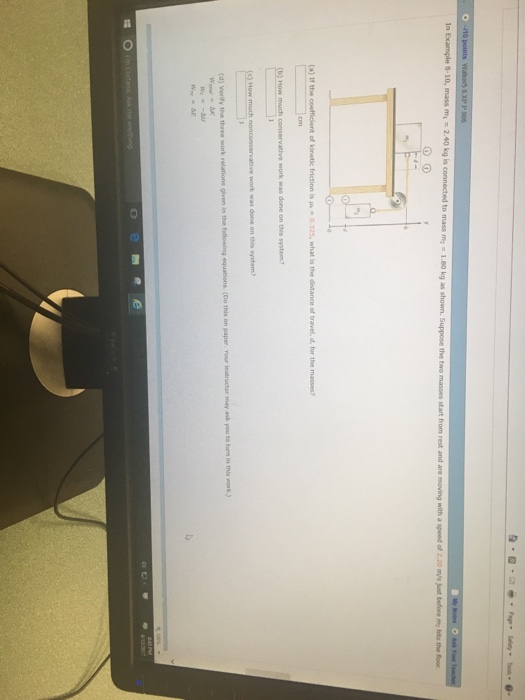 Solved In Example 8-10, mass m_1 = 2.40 kg is connected to | Chegg.com