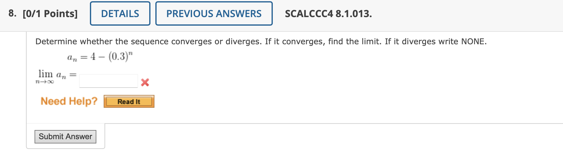 Solved Determine whether the sequence converges or diverges. | Chegg.com