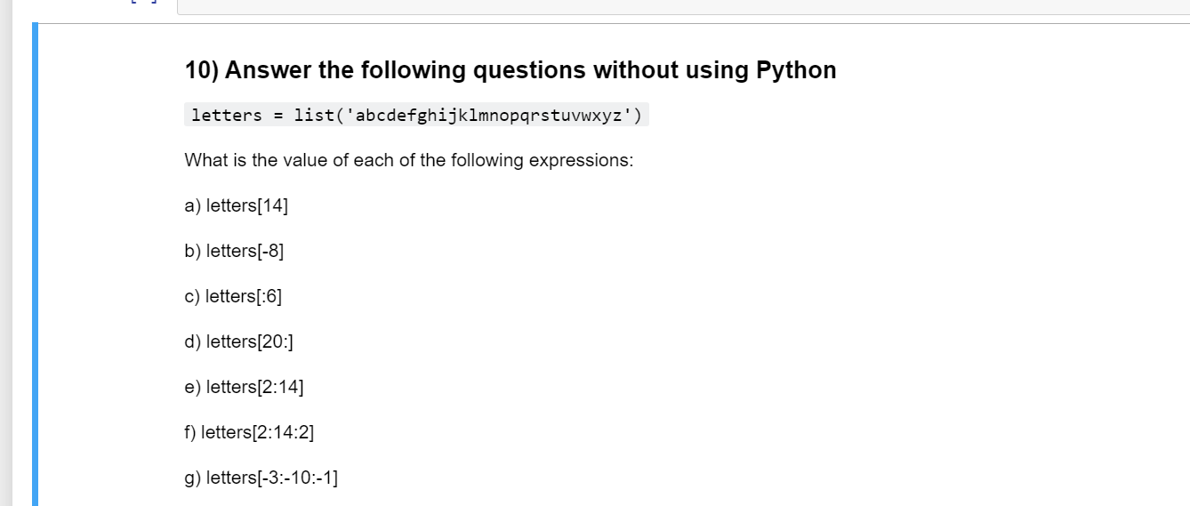 Solved 10) Answer the following questions without using | Chegg.com