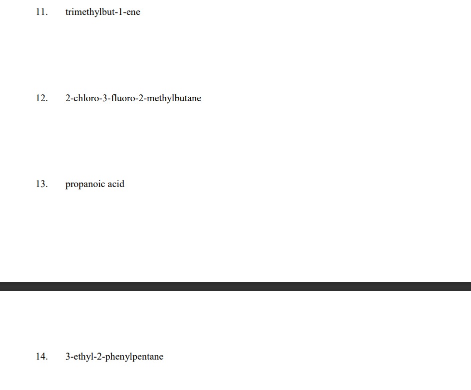 Solved Name the questions and write structural formula | Chegg.com