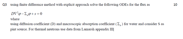 10 Q3 using finite difference method with explicit | Chegg.com