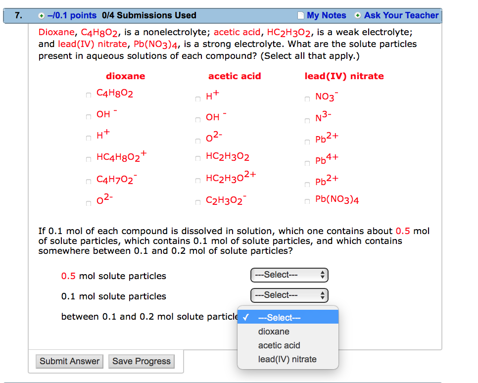 Solved Ethylene glycol, C2H6O2, ﻿is a nonelectrolyte; acetic | Chegg.com