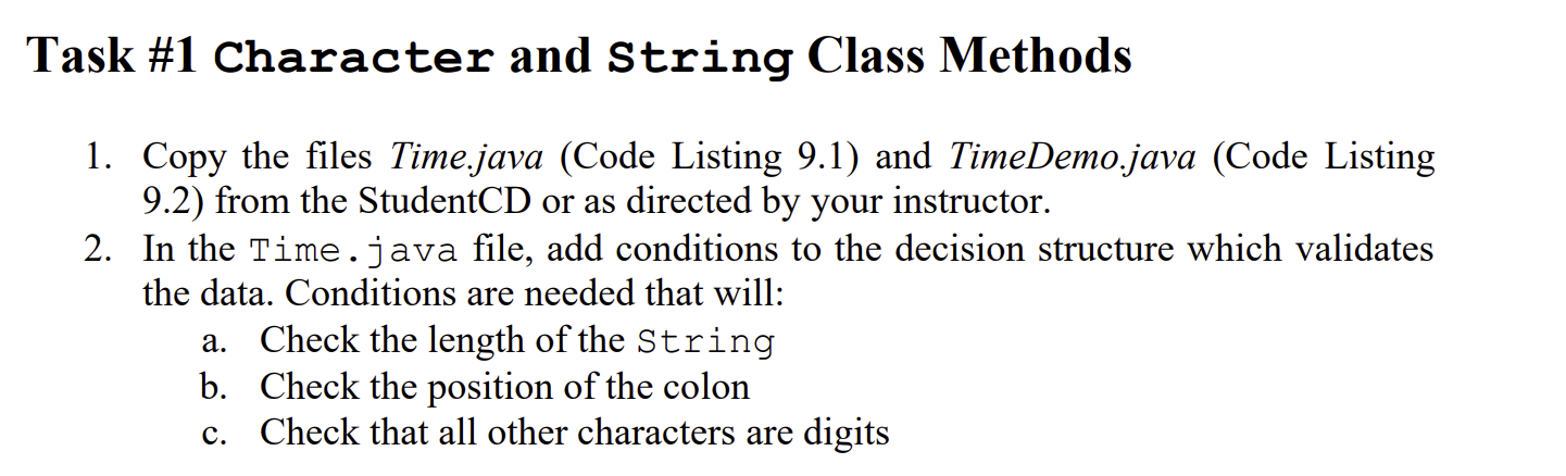 Solved Lab Objectives - Use methods of the Character class | Chegg.com