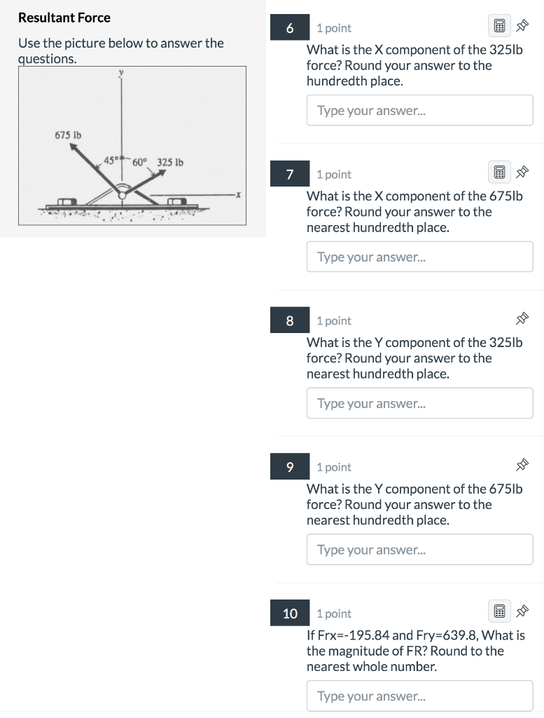 Solved Resultant Force 6 Use the picture below to answer the | Chegg.com