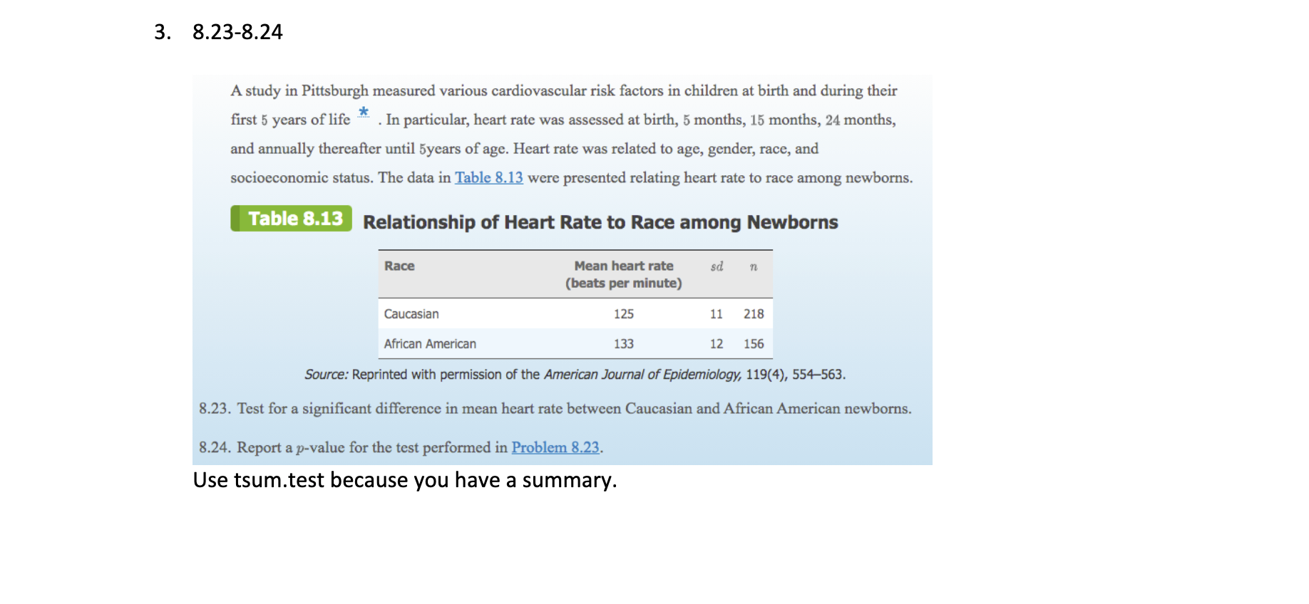Solved A study in Pittsburgh measured various cardiovascular | Chegg.com