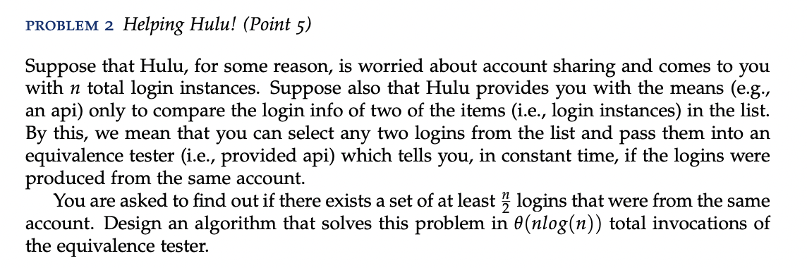 Solved PROBLEM 2 Helping Hulu! (Point 5) Suppose that Hulu, | Chegg.com