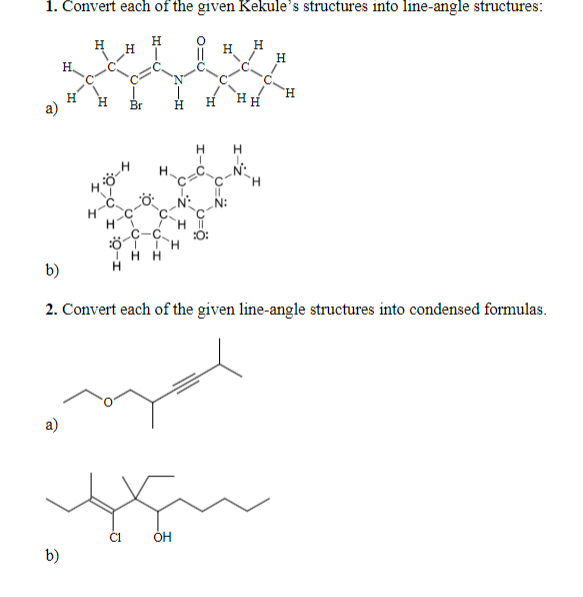 Convert each of the given Kekule's structures into | Chegg.com