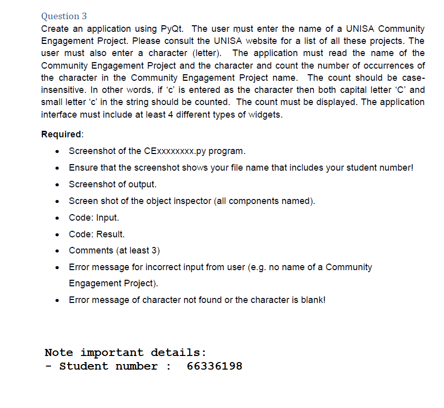 Solved Question 3 Create An Application Using Pyqt The User