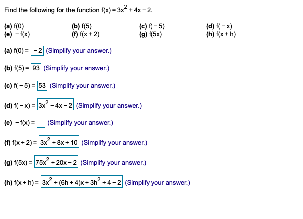 Solved Find the following for the function. Im having some | Chegg.com