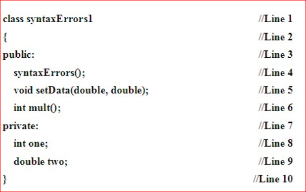 Solved Find the class definition syntax errors and list them | Chegg.com