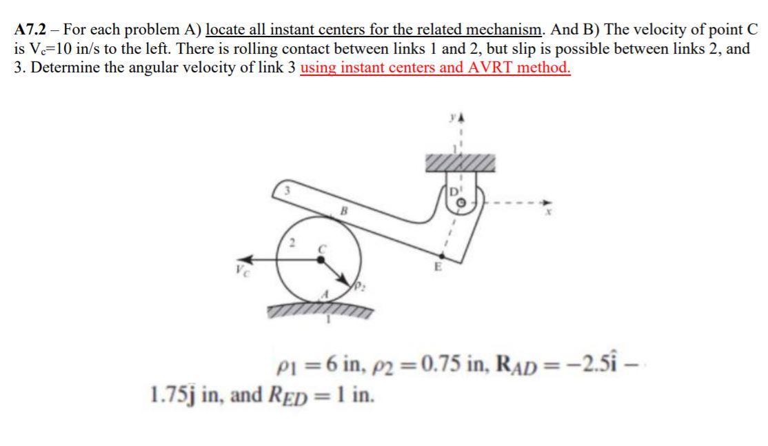 Solved A7.2 - For each problem A) locate all instant centers | Chegg.com