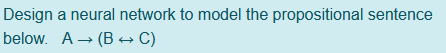 Design a neural network to model the propositional | Chegg.com