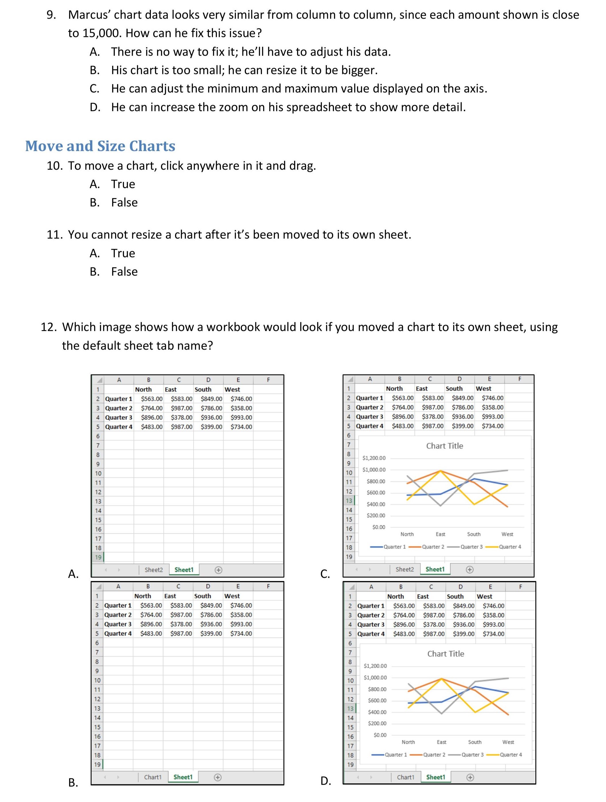 9. Marcus' chart data looks very similar from column | Chegg.com