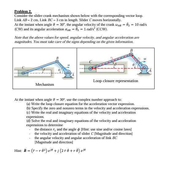 Solved Problem 2.Consider the slider-crank mechanism shown | Chegg.com