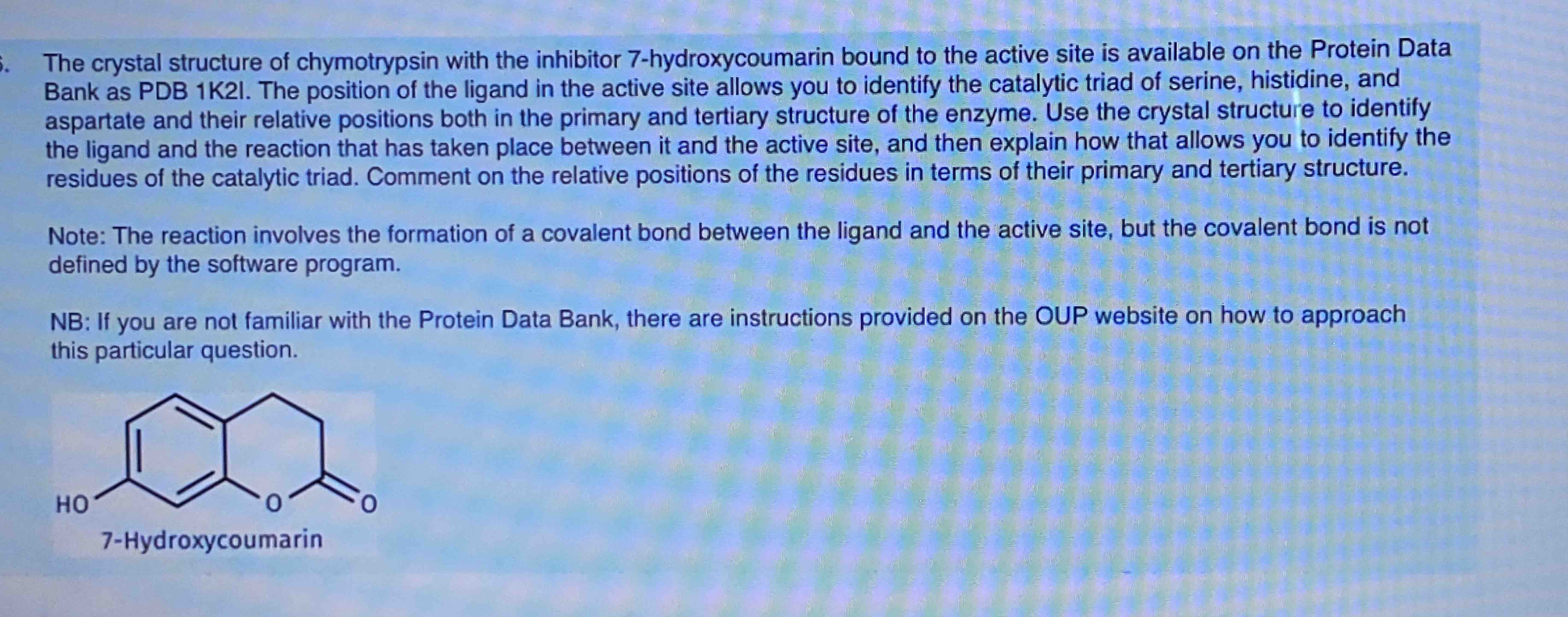 Solved The Crystal Structure Of Chymotrypsin With The