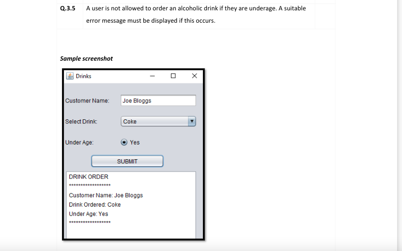 Solved Write a Java GUI application that will capture a | Chegg.com