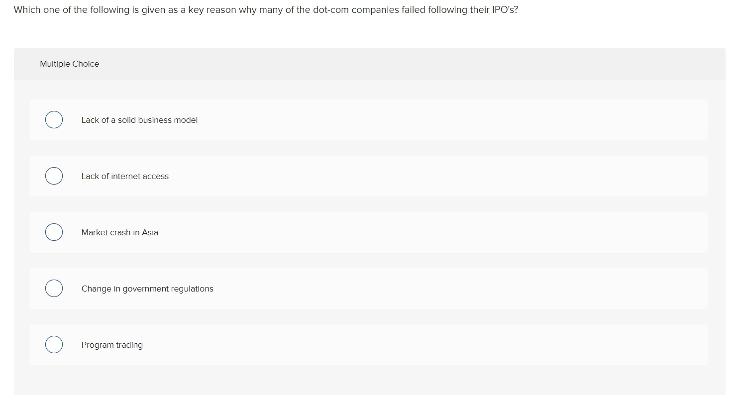Solved Which one of these statements related to the Crash of | Chegg.com