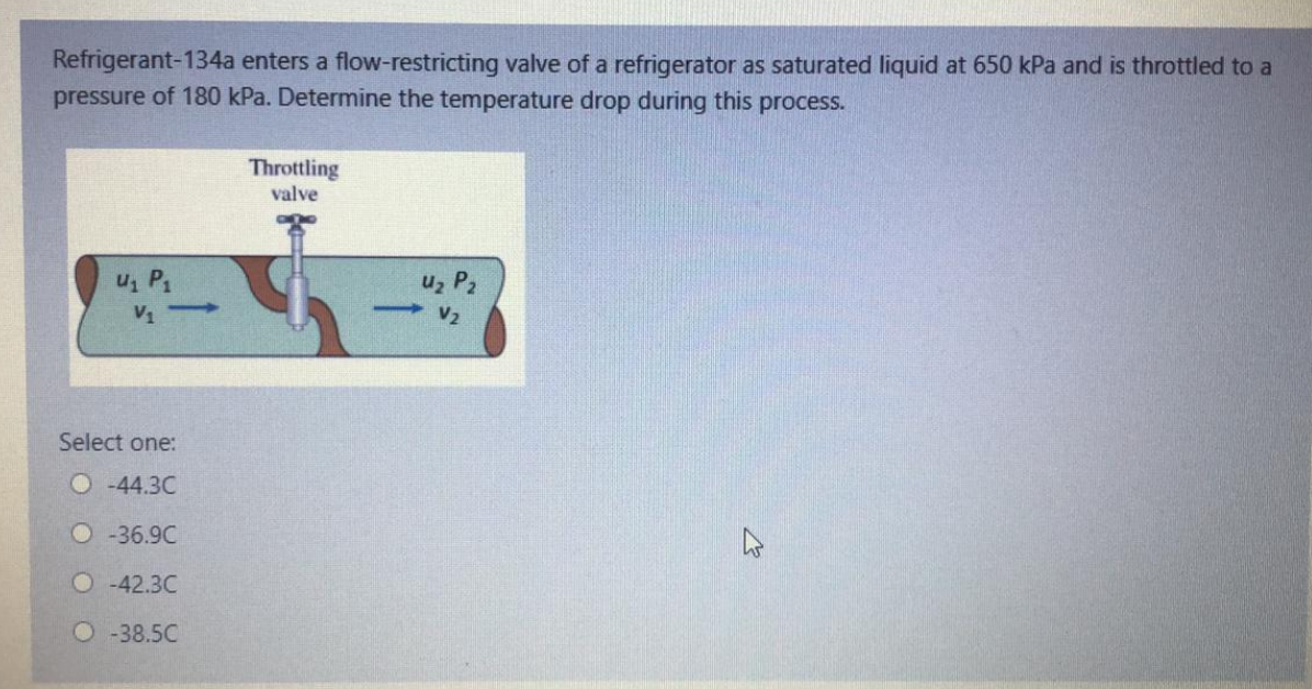 Solved Refrigerant-134a enters a flow-restricting valve of a | Chegg.com