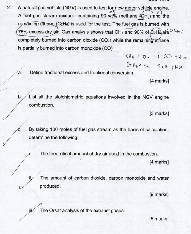 Solved 2. A natural gas vehicle (NGV) is used to test for | Chegg.com