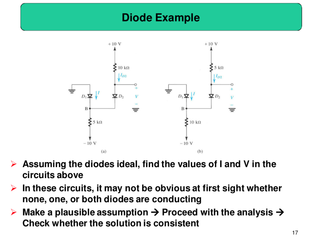 Solved Diode Example + 10 V +10 V 10 ko D2 D2 5 kn 10 kn - | Chegg.com