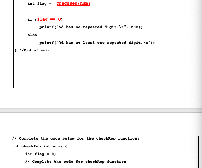 Solved Just having trouble filling out the checkRep | Chegg.com