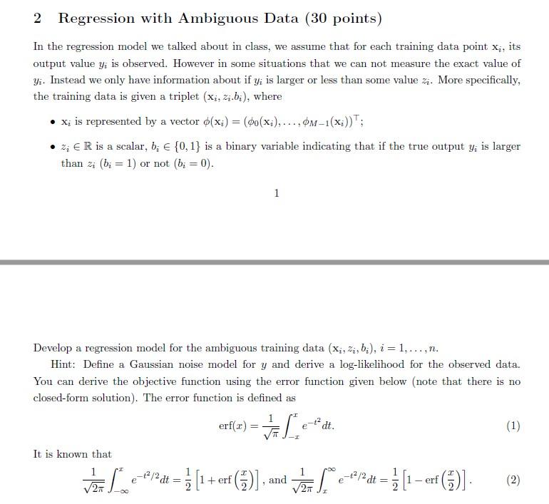 2 Regression With Ambiguous Data 30 Points In The 