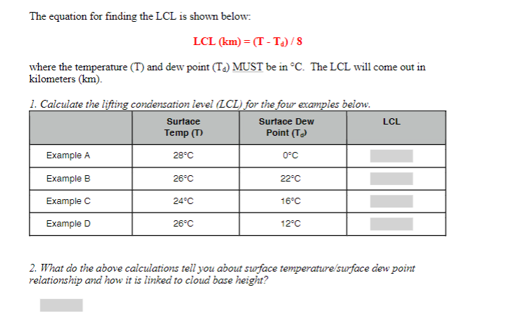 Solved The equation for finding the LCL is shown below: | Chegg.com