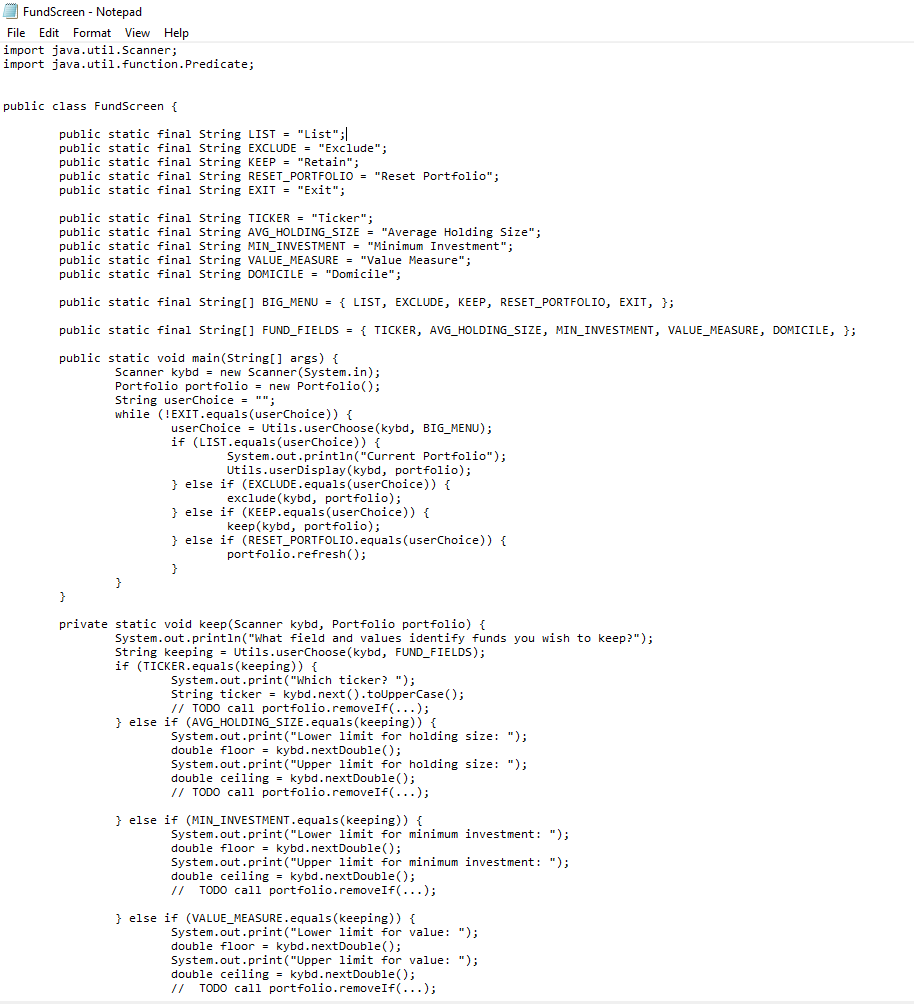 CSC-251 Lambda and Anonymous Classes - Mutual Fund | Chegg.com