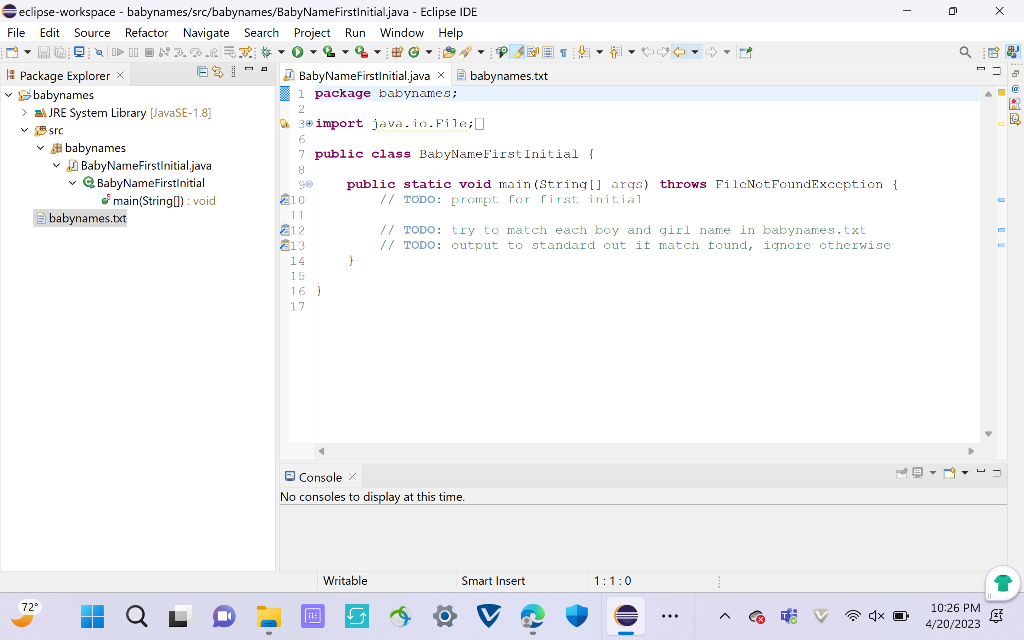 Solved Write a program that will find matches of baby names | Chegg.com