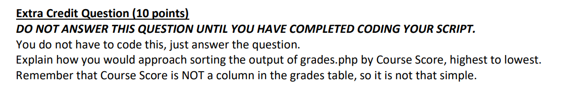 Solved Extra Credit Question ( 10 points) DO NOT ANSWER THIS | Chegg.com