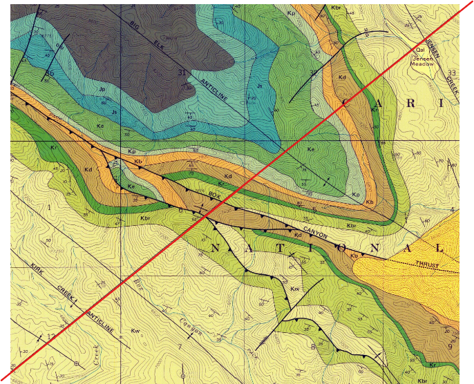 Solved I need to draw a cross-section of this map (red | Chegg.com