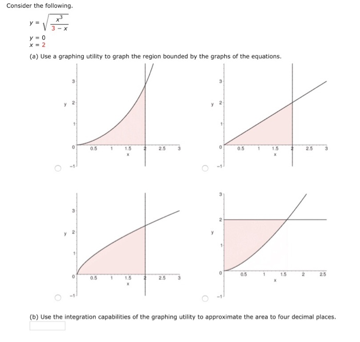 Solved Consider the following. x 2 (a) Use a graphing | Chegg.com