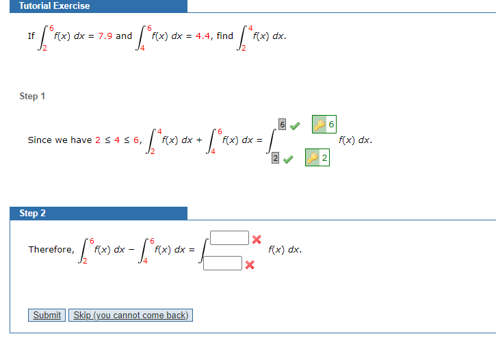 Solved If 6 2 f(x) dx = 7.9 and 6 4 f(x) dx = 4.4, find 4 2 | Chegg.com