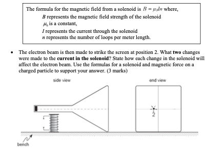 Solved A cathode ray tube emits a stream of electrons at a | Chegg.com