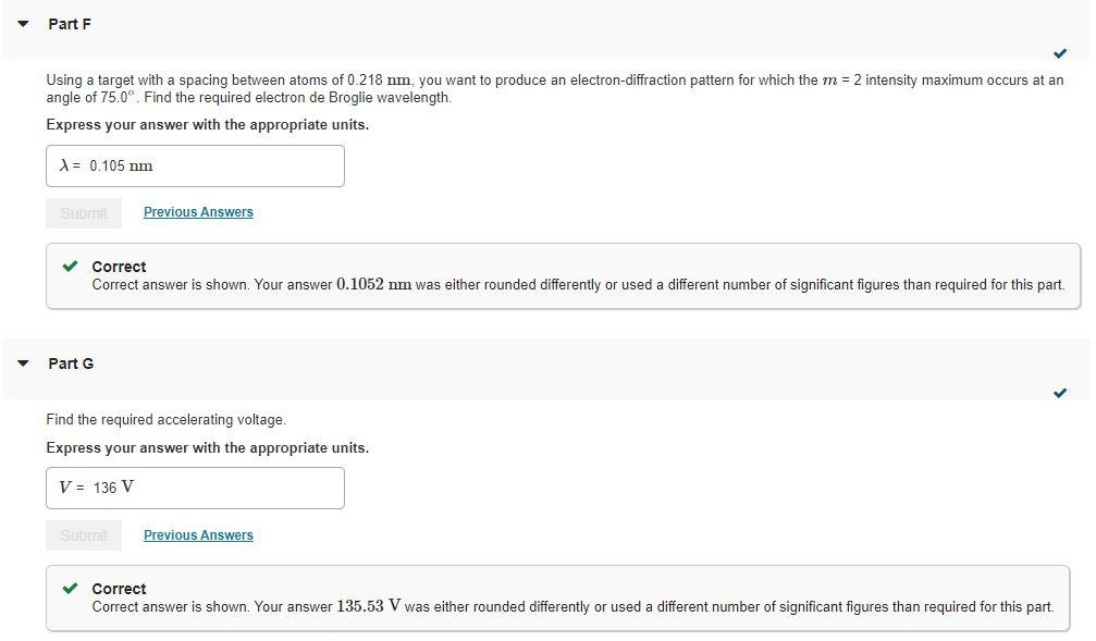 Solved Part A In an electron-diffraction experiment, the | Chegg.com