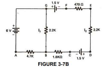 Solved for Figure 3-7B, ﻿write the proper Kirchhoff's | Chegg.com