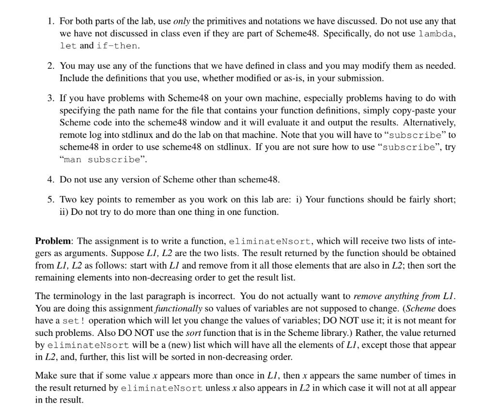 Solved 1. For both parts of the lab, use only the primitives | Chegg.com