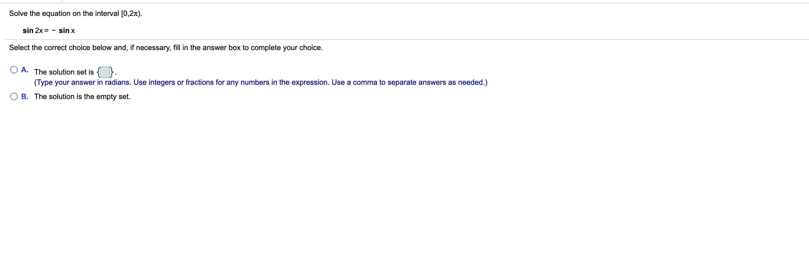Solved Solve the equation for exact solutions over the | Chegg.com