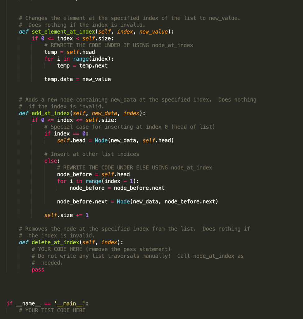 Solved 1 Starting From The Provided Linked List Py File