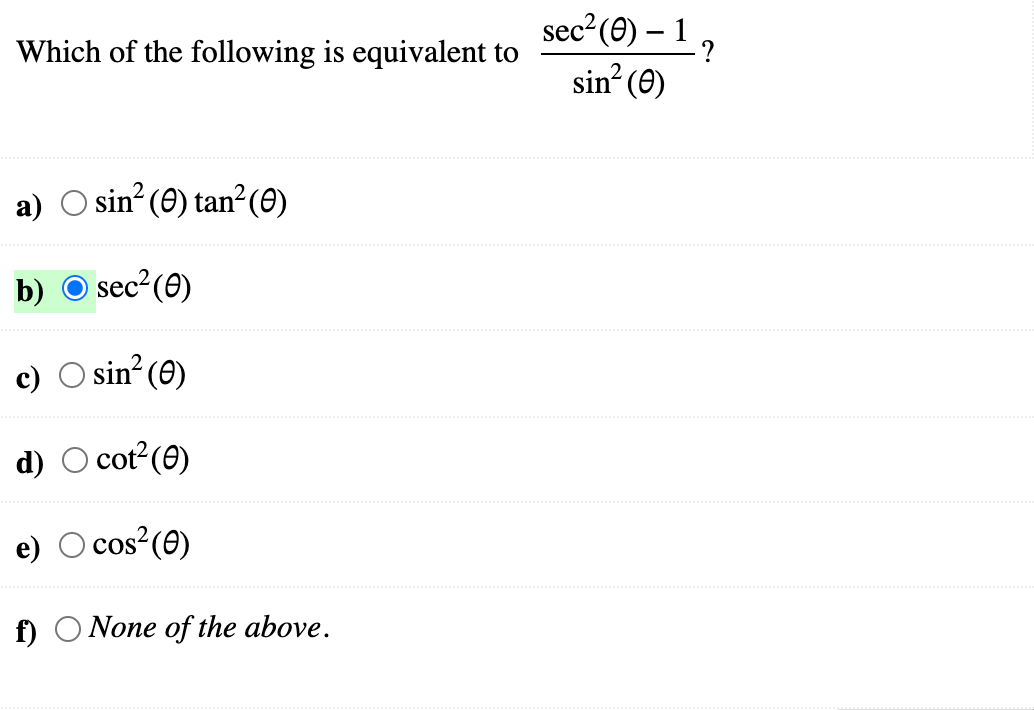 Solved Which of the following is equivalent to | Chegg.com