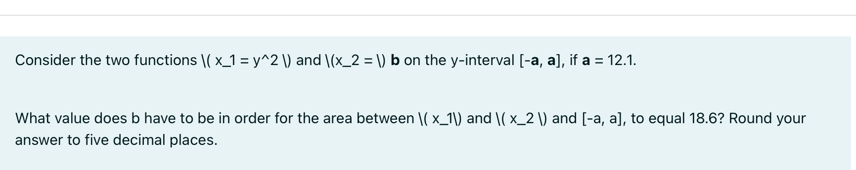Solved Consider the two functions y1=x2−3 and y2=b on the | Chegg.com