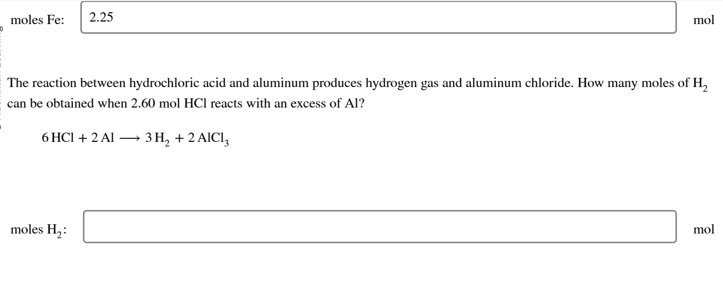 The reaction between hydrochloric acid and aluminum | Chegg.com