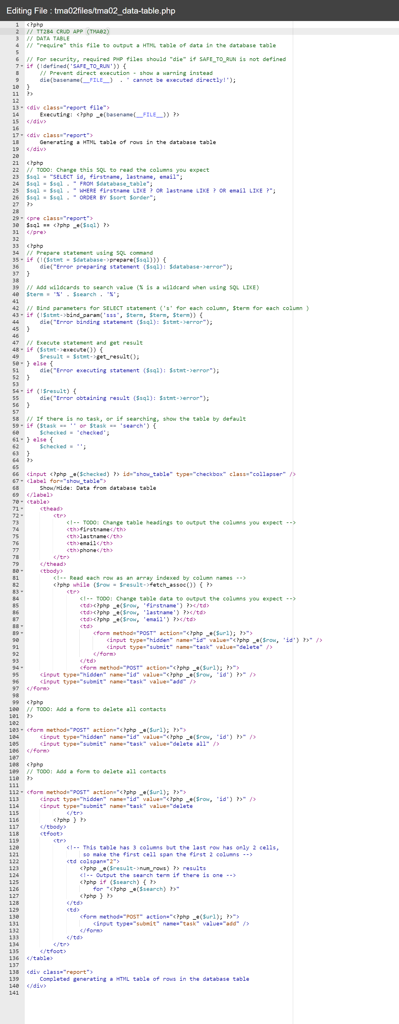 Solved Ia. Configure to use the new table Modify | Chegg.com