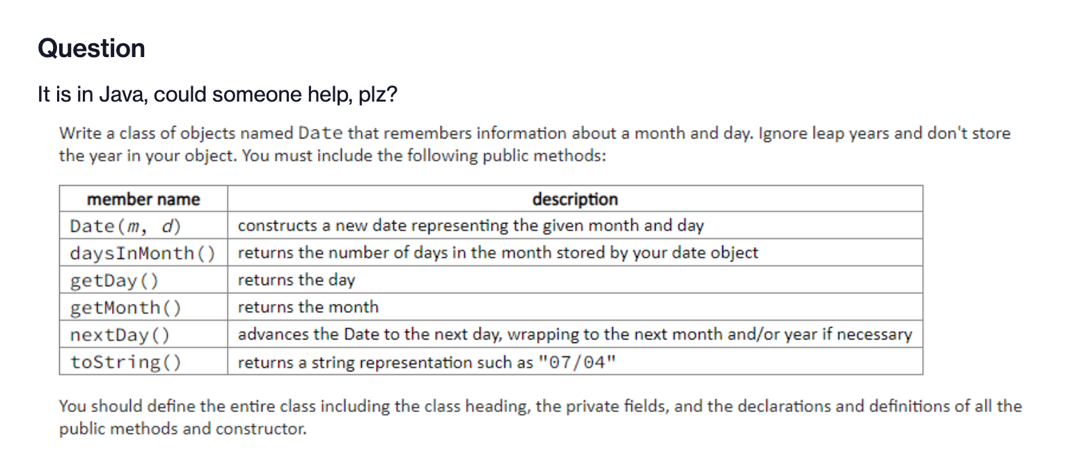 Solved Question It is in Java, could someone help, plz? | Chegg.com