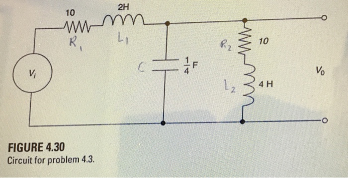 Solved 4.3 Find the transfer function of the circuit shown | Chegg.com