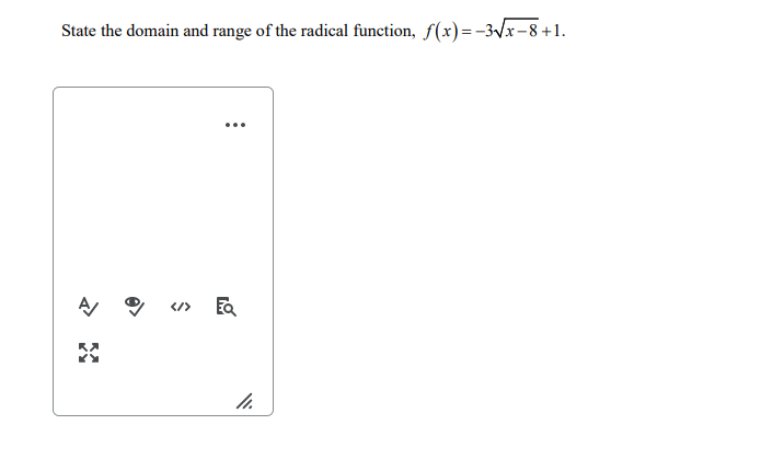 Solved State the domain and range of the radical function, | Chegg.com