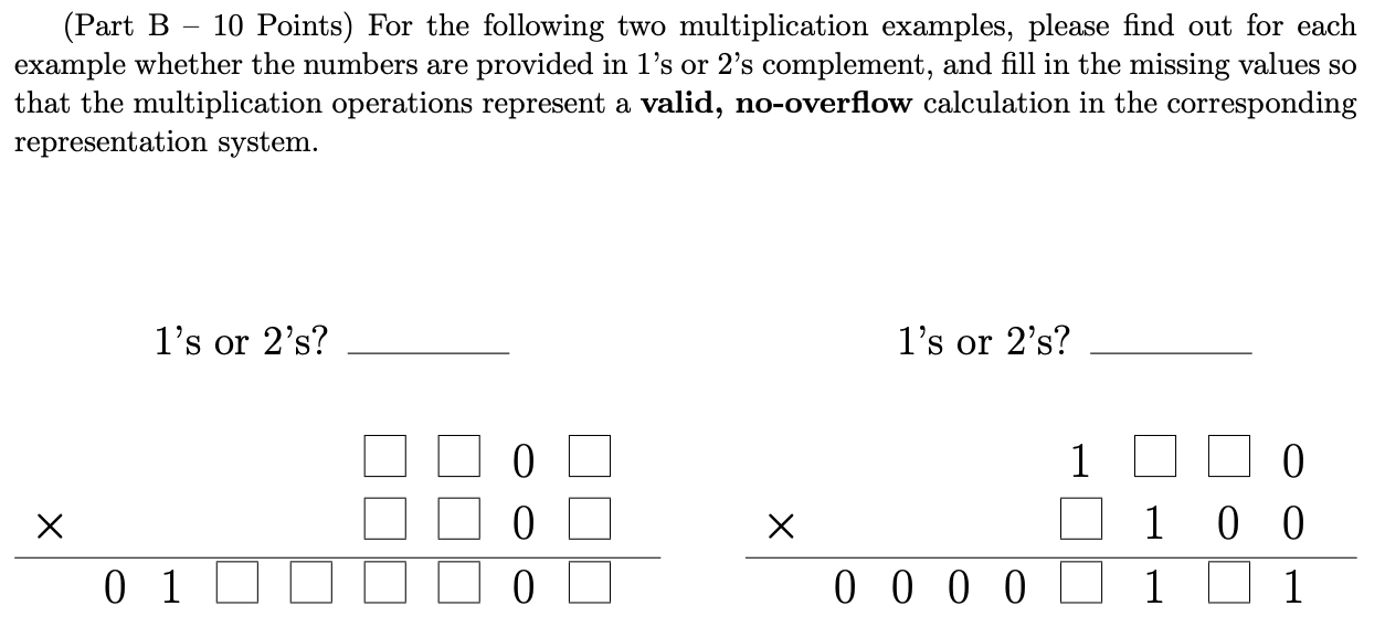 Solved (Part B - 10 ﻿Points) ﻿For the following two | Chegg.com