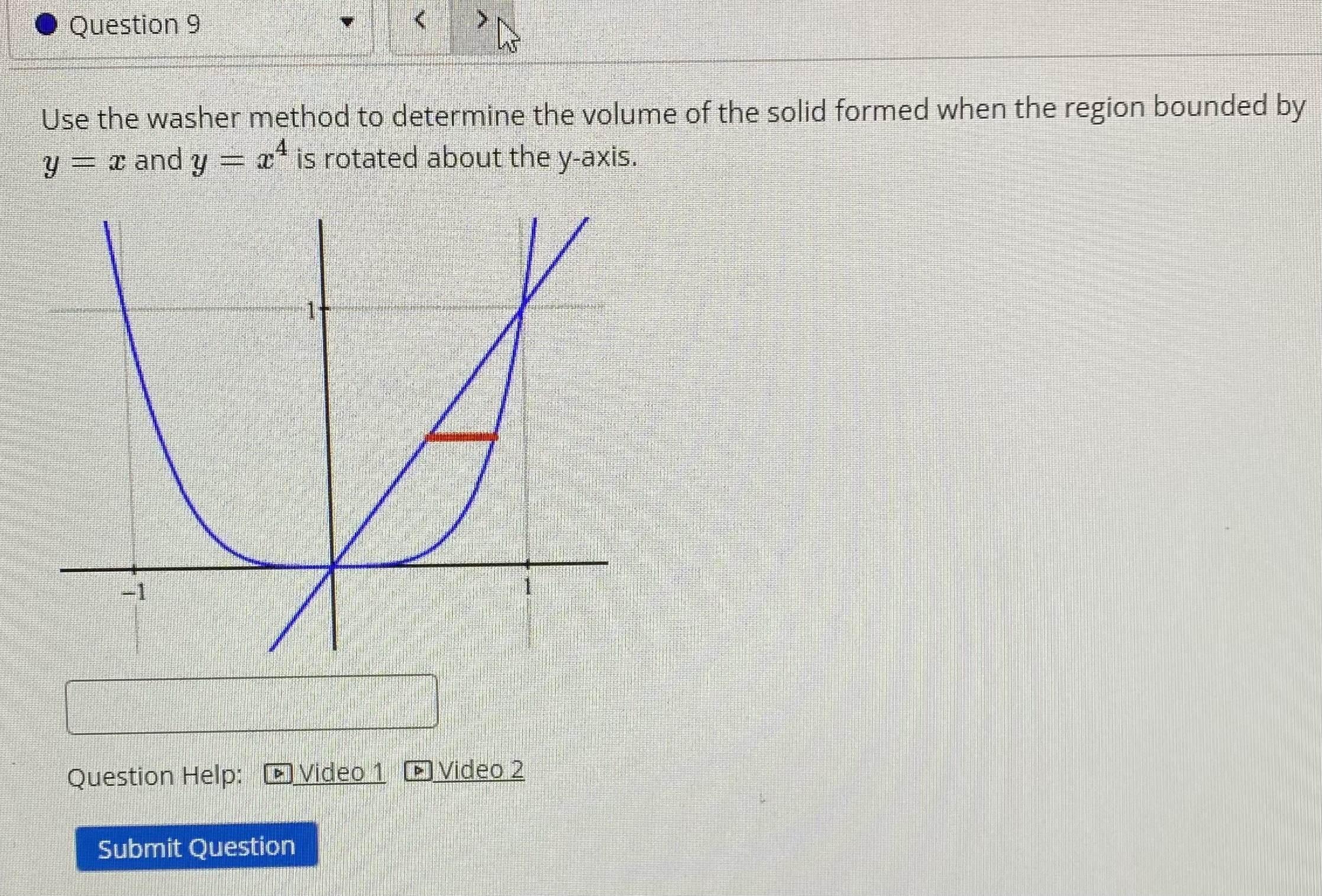 Solved Use the washer method to determine the volume of the | Chegg.com